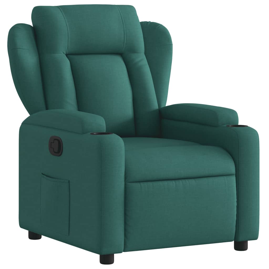Sillón reclinable de tela verde oscuro | Leroy Merlin