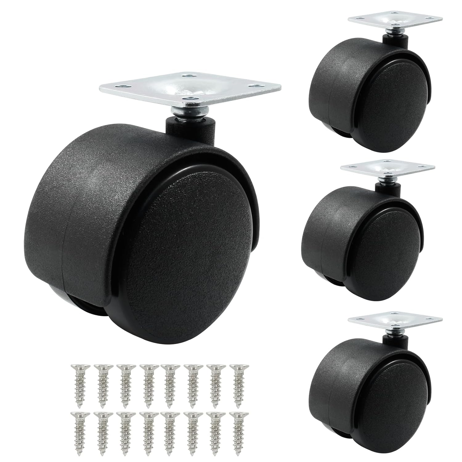 Ruedas para muebles, sin freno, resistentes, juego de 4 (2") | Leroy Merlin