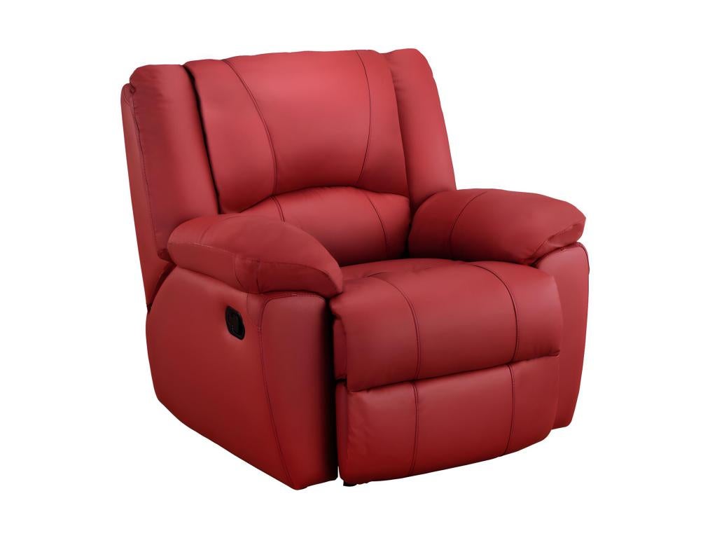 Sillón relax de piel AROMA - Rojo | Leroy Merlin