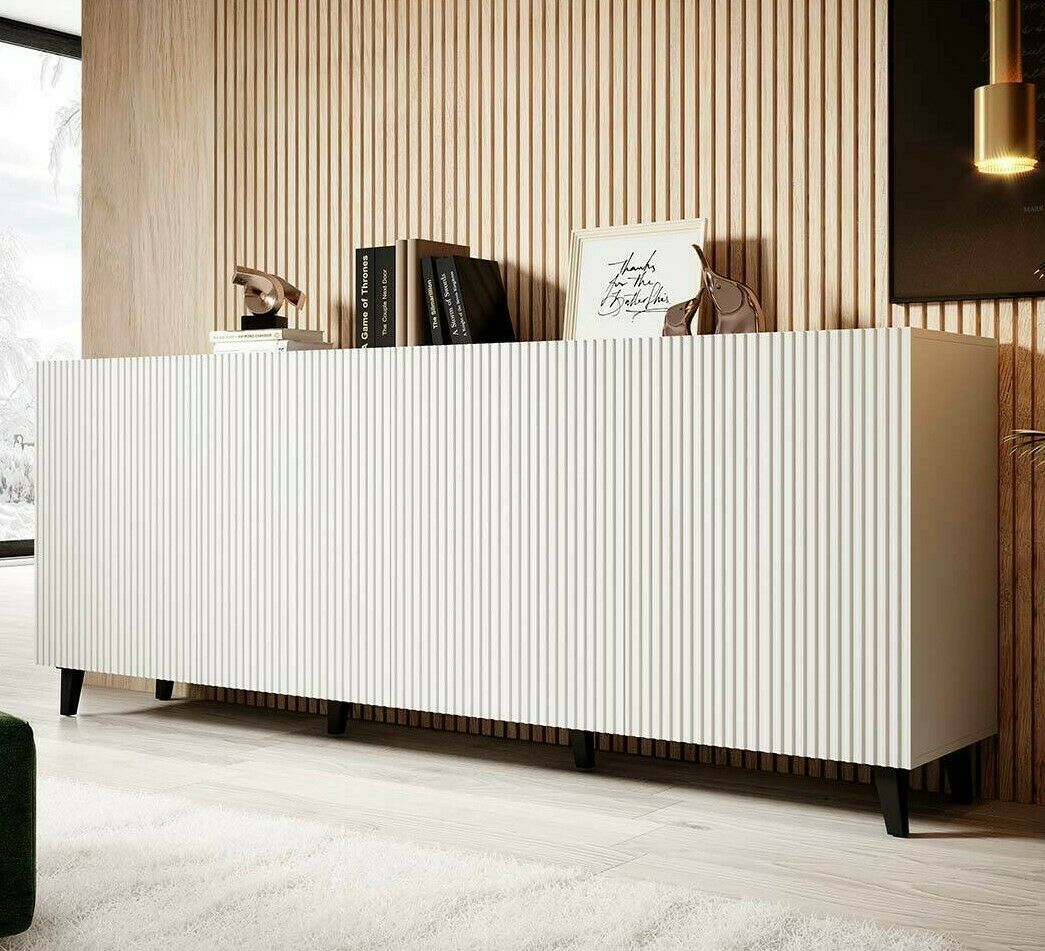 Commode de rangement Meuble universel Blanc 200x83x40cm PALACE élegant ...