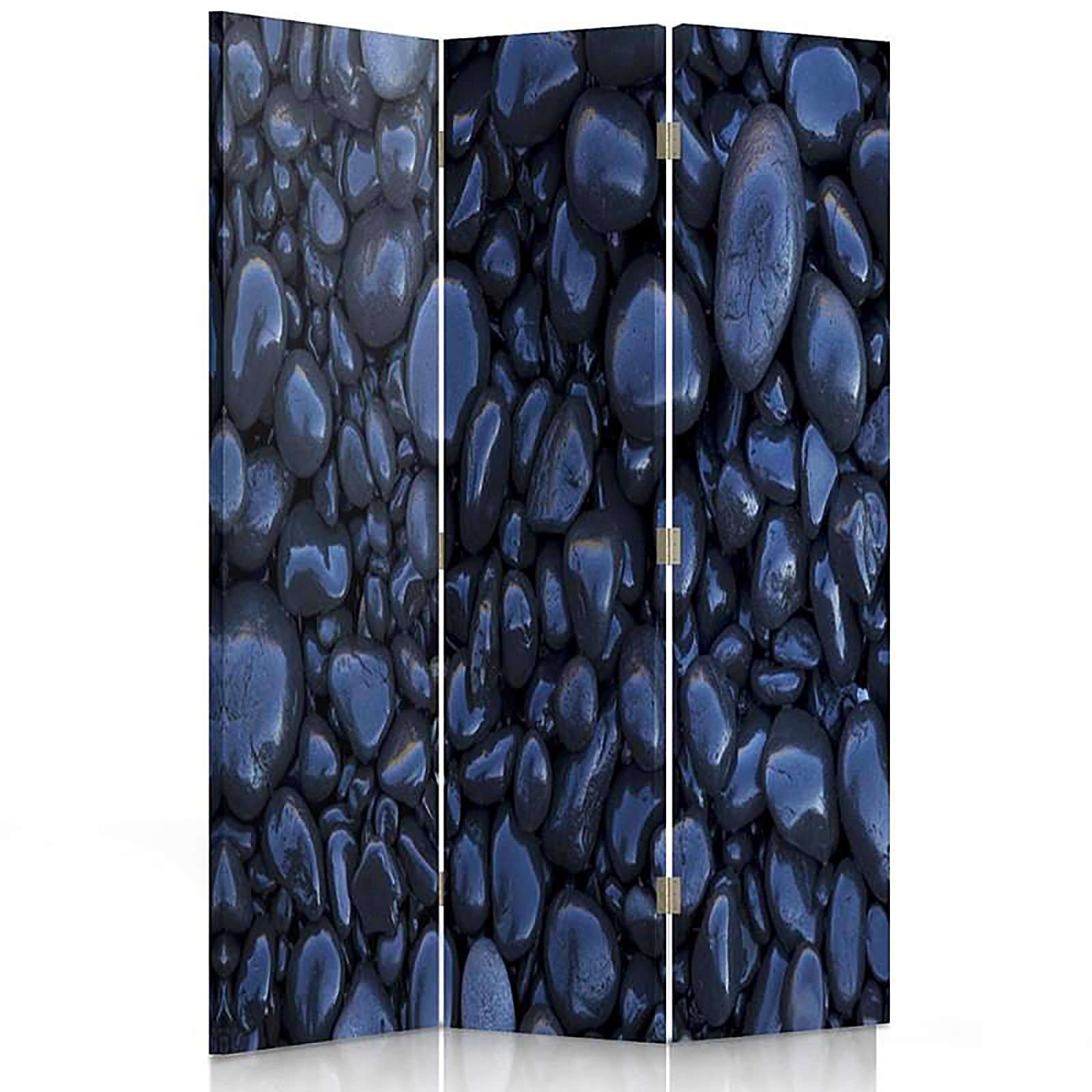 Paravent Design Moderne Imitation Pierres Noires Elegantes - 110 x 180 ...