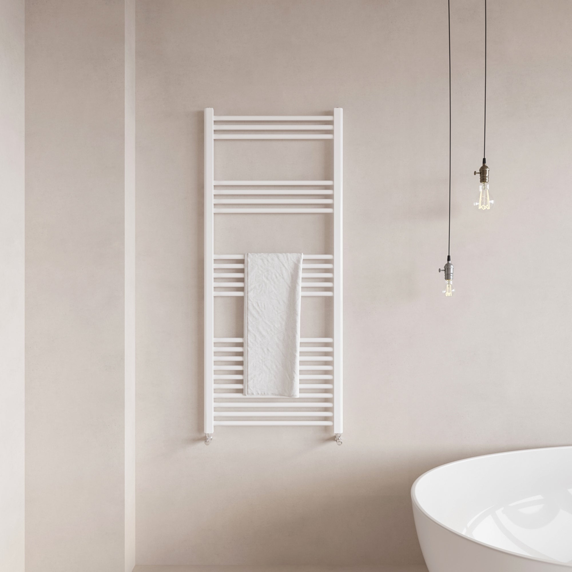 Radiateur eau chaude vertical blanc acier classique basse témperature ...