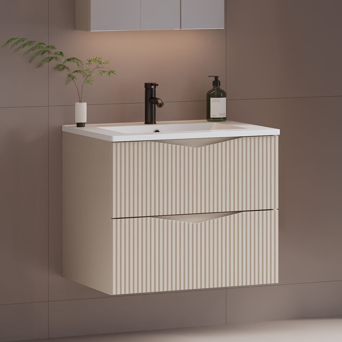 Mueble lavabo individual encastrado 60cm Tao Cachemira | Leroy Merlin