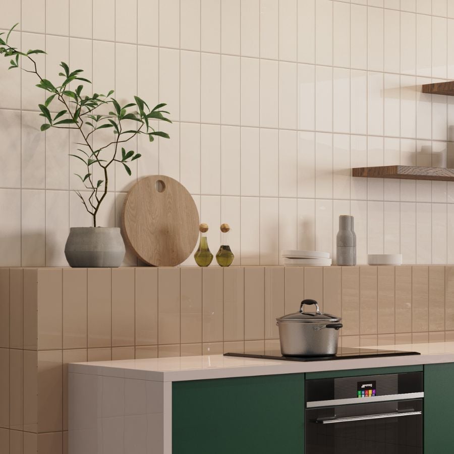 Azulejo cerámico Mate CERAGNI LISO Beige 051 | M10x30 (caja con 33 ...