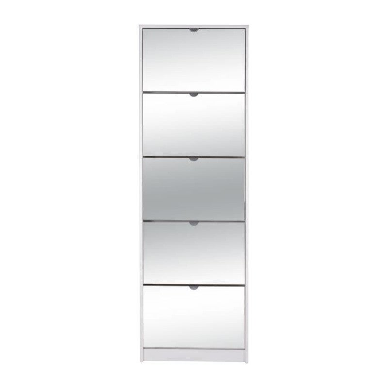 Scarpiera specchio Koblenz 5 ante ribalta colore bianco | Leroy Merlin
