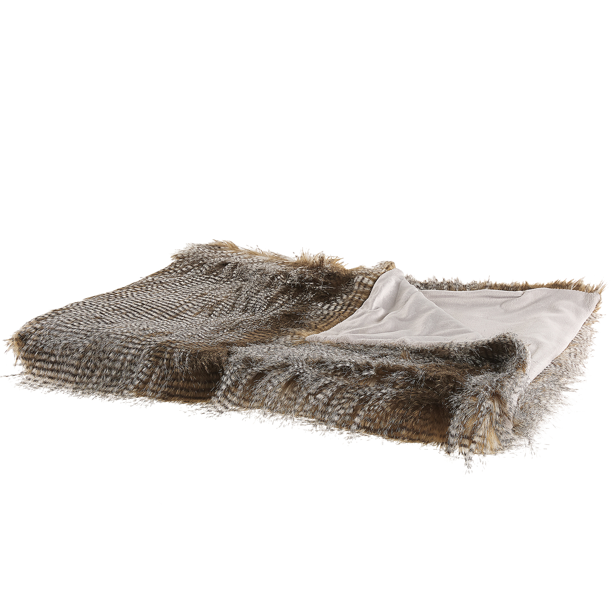 Coperta di plaid 150 x 200 cm marrone e bianca ASDAD | Leroy Merlin