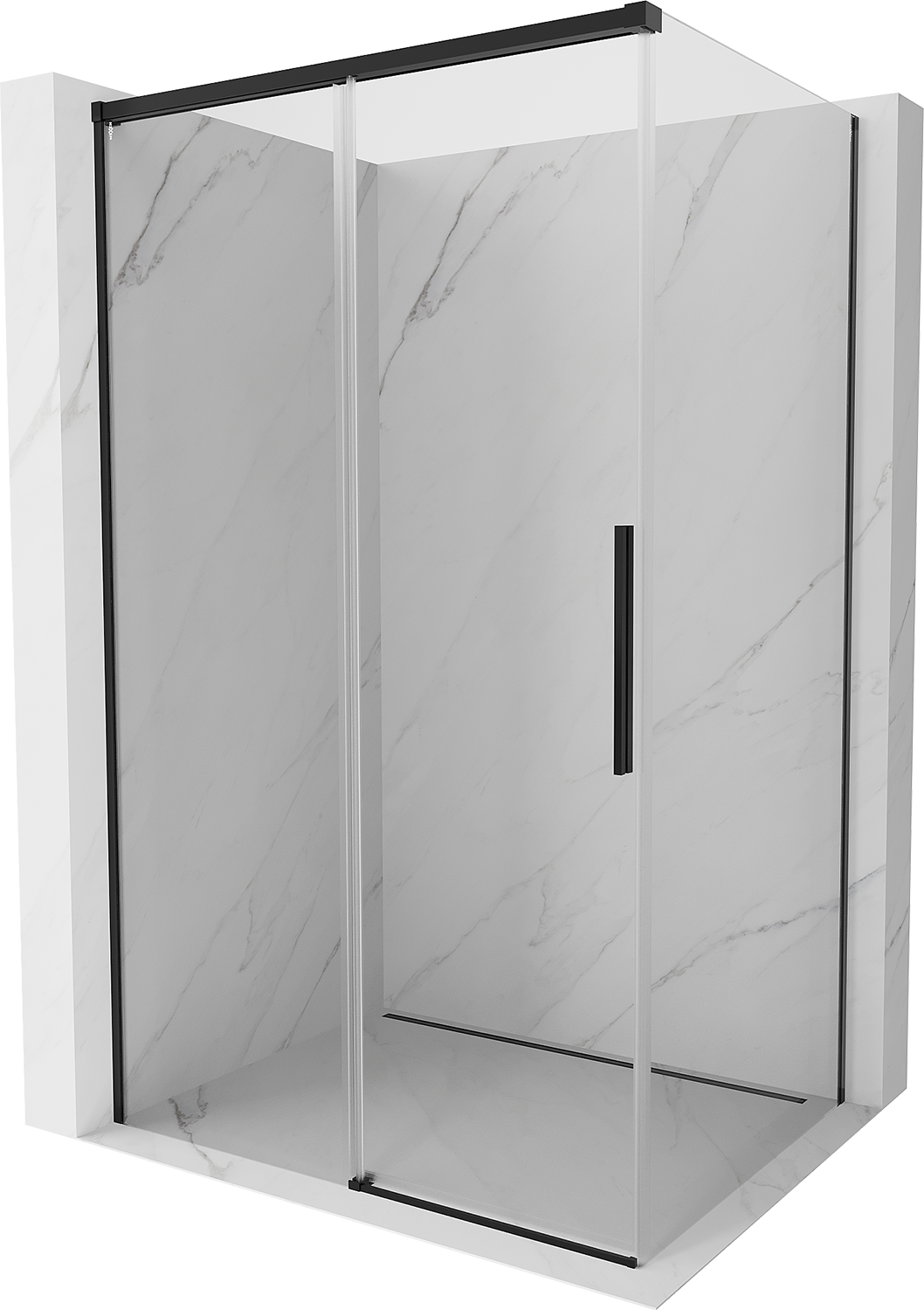 Mexen Rox kabina prysznicowa rozsuwana 105 x 120 cm, transparent, czarna - 8C2-105-120-70-00 ...