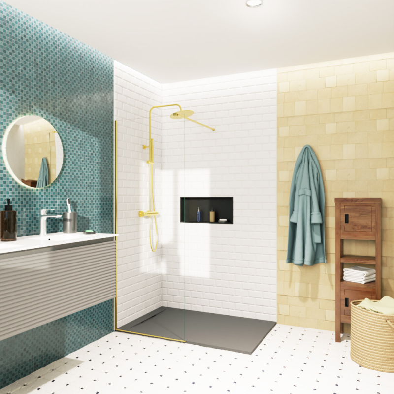 Swiss Aqua Technologies Porta doccia Walk-in 80x200cm 8 mm anticalcare ...