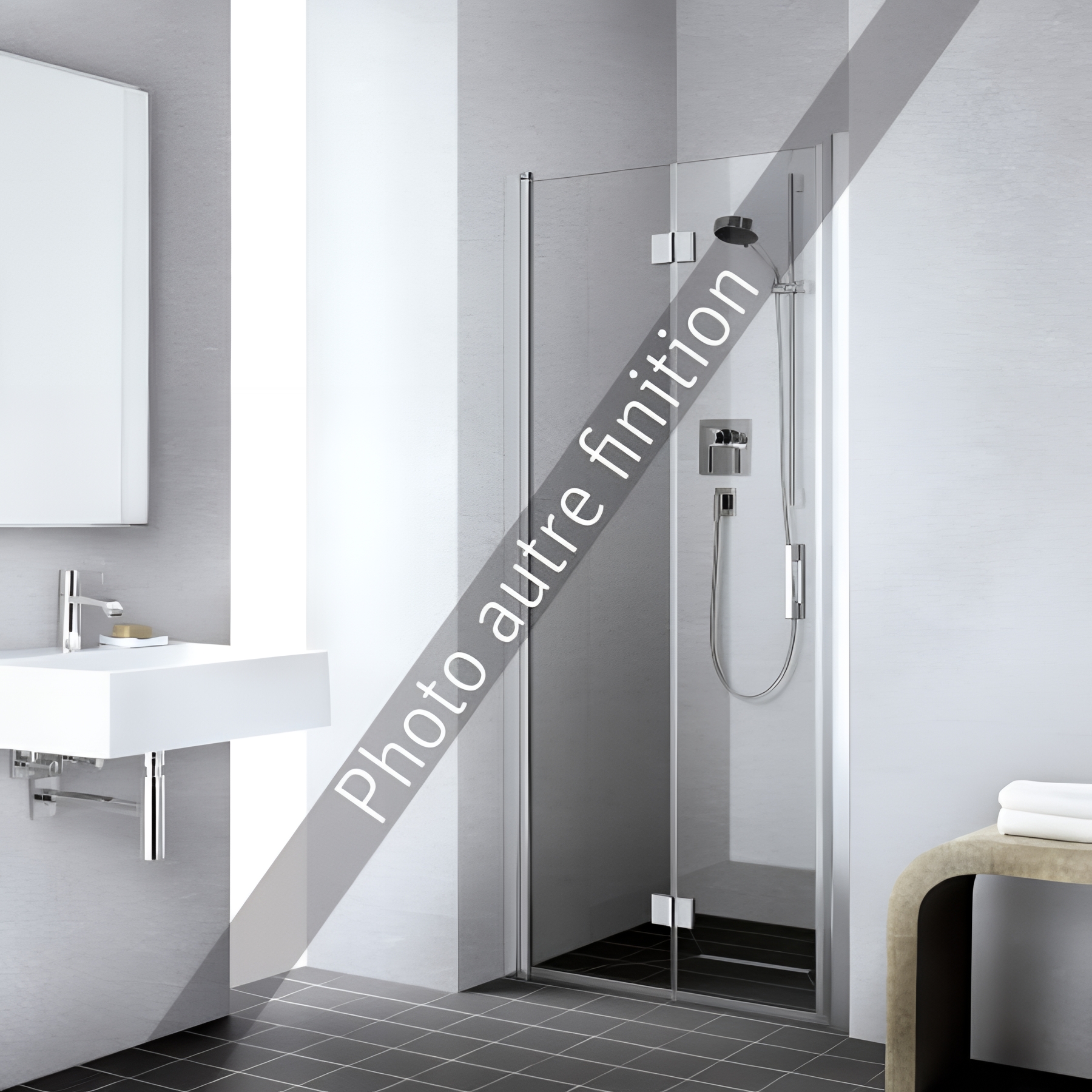 Paroi de douche pivotante repliable largeur 100 cm hauteur 200 cm ...