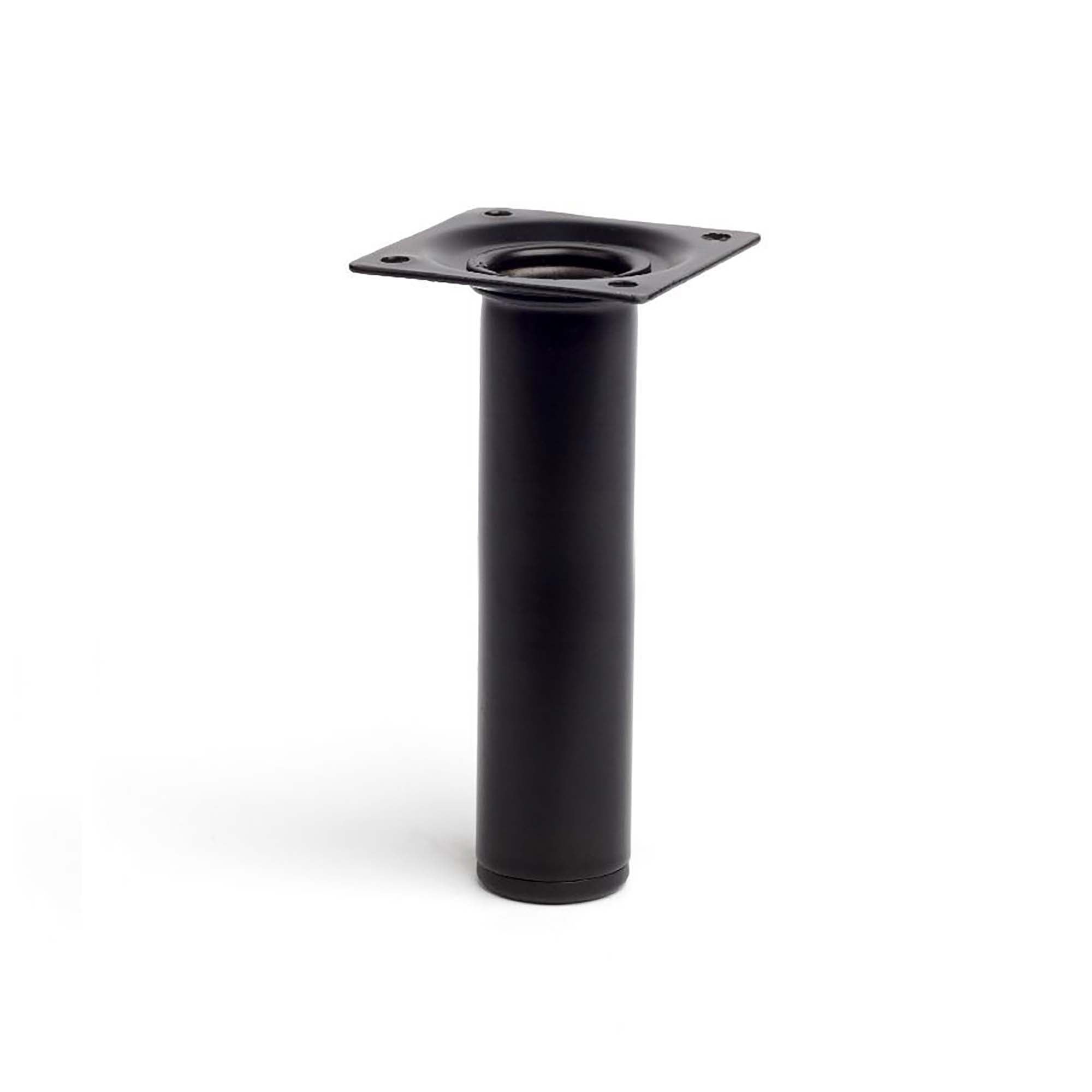 Pied de meuble rond | Style fonctionnel | En acier | Finition noire ...