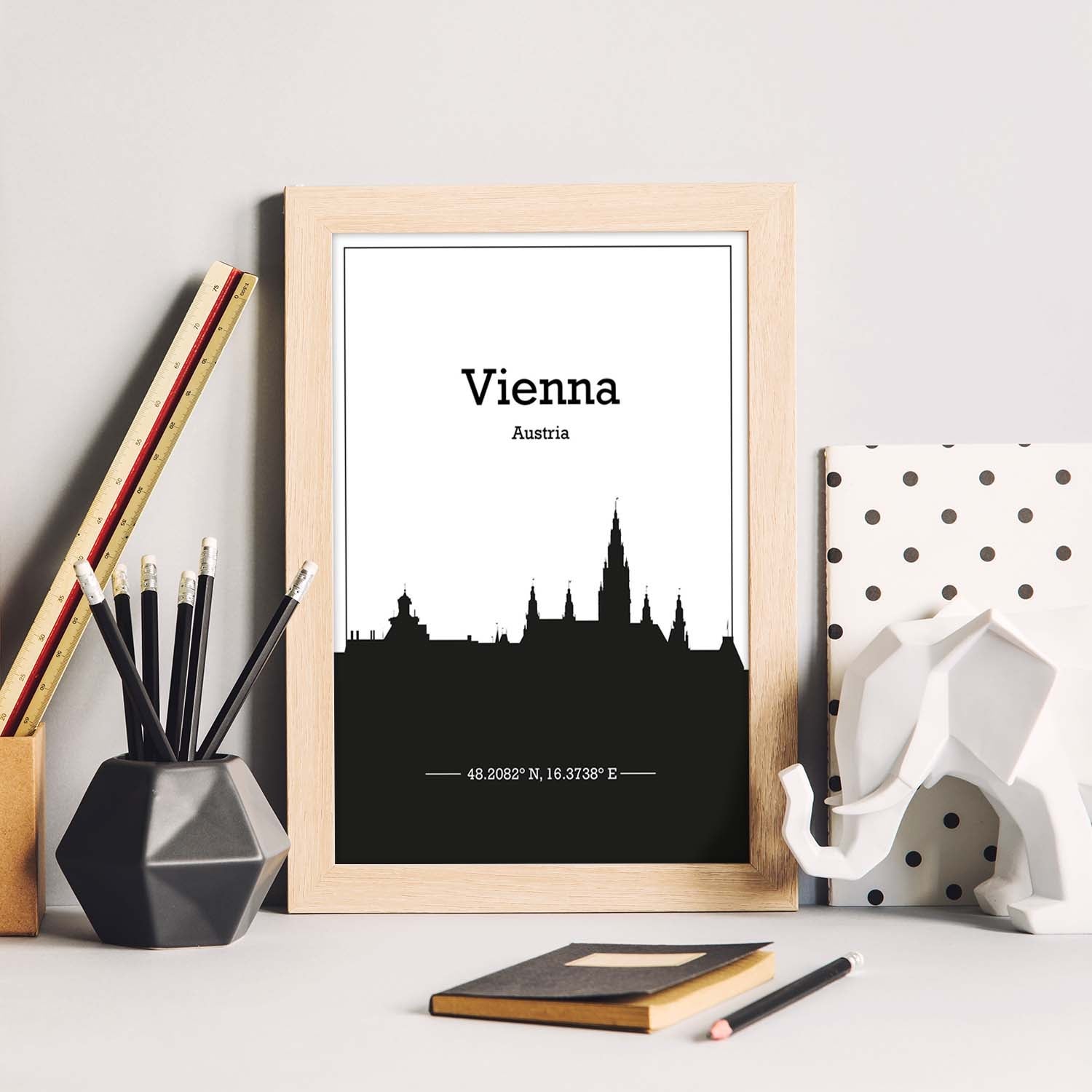 Affiche De La Carte De Vienne - Autriche. Skyline Cities Fiches D ...
