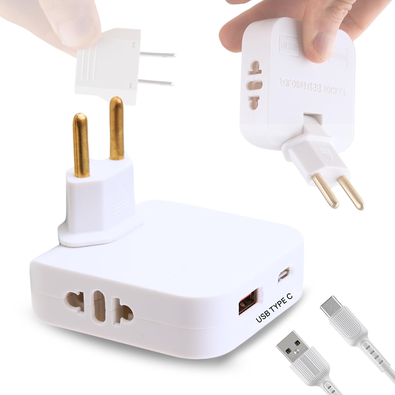 Adaptateur multiprise plat - Prise murale ultra-plate avec 1 port USB ...