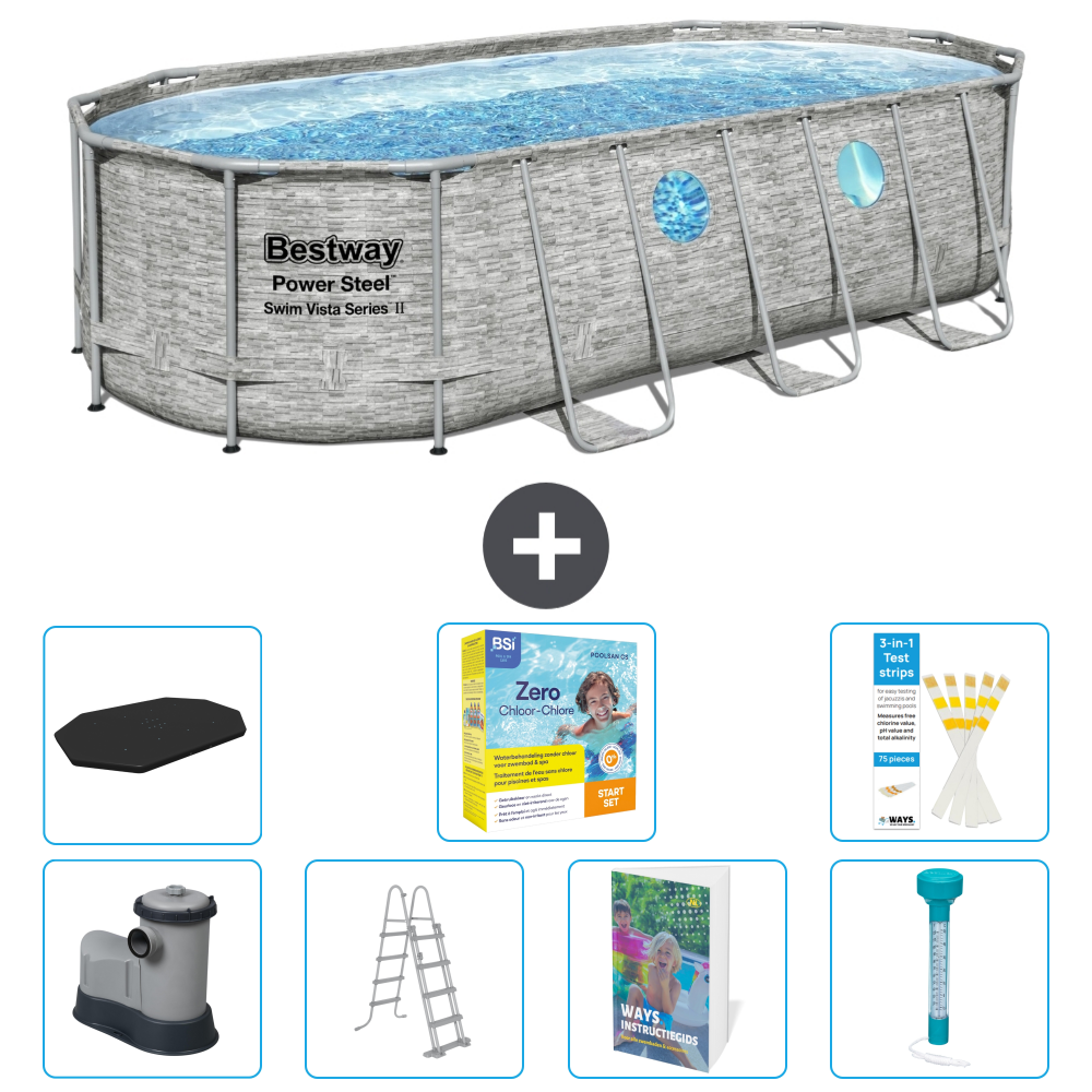 Bestway Bestway Power Steel Ovale - 549x274x122 cm - 8-pièces S532 ...