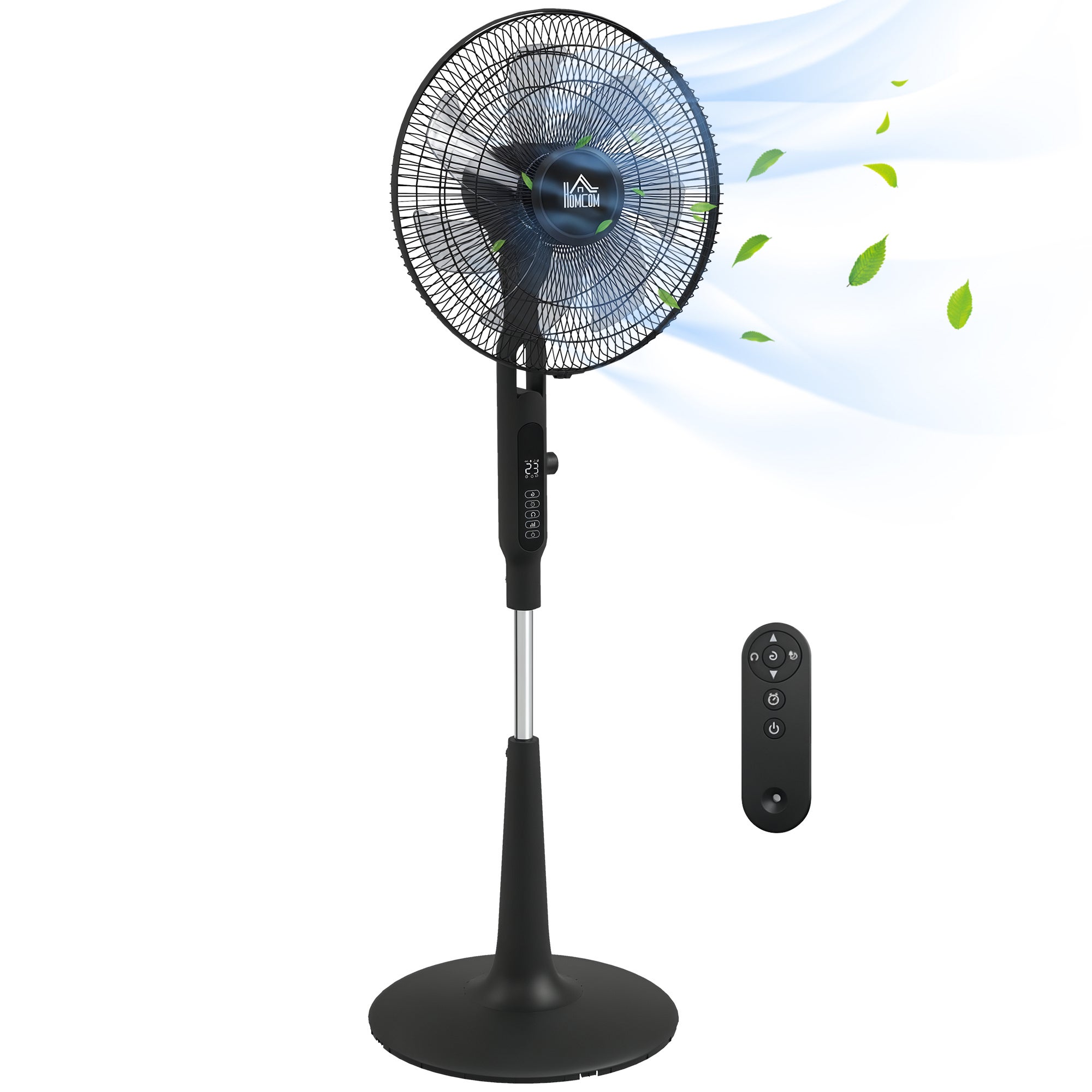 Ventilador de pedestal silencioso con mando a distancia, 3 modos, 28 ...