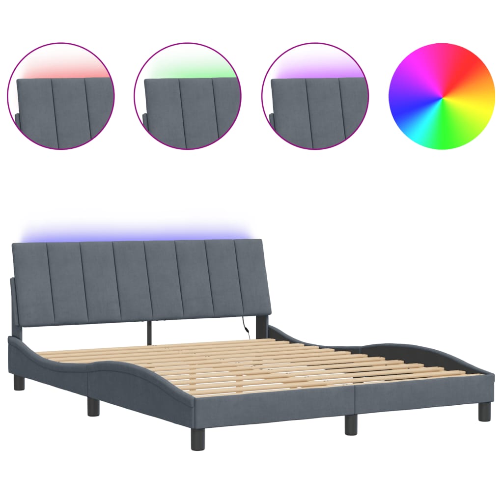 Cama matrimonial | Cama para adultos | Estructura cama con luces LED ...