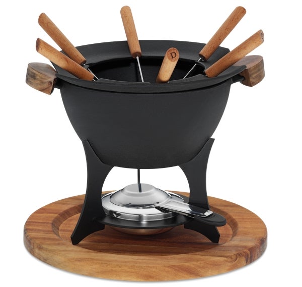 Set de fondue COUNTRY 11 piezas hierro fundido / madera | Leroy Merlin