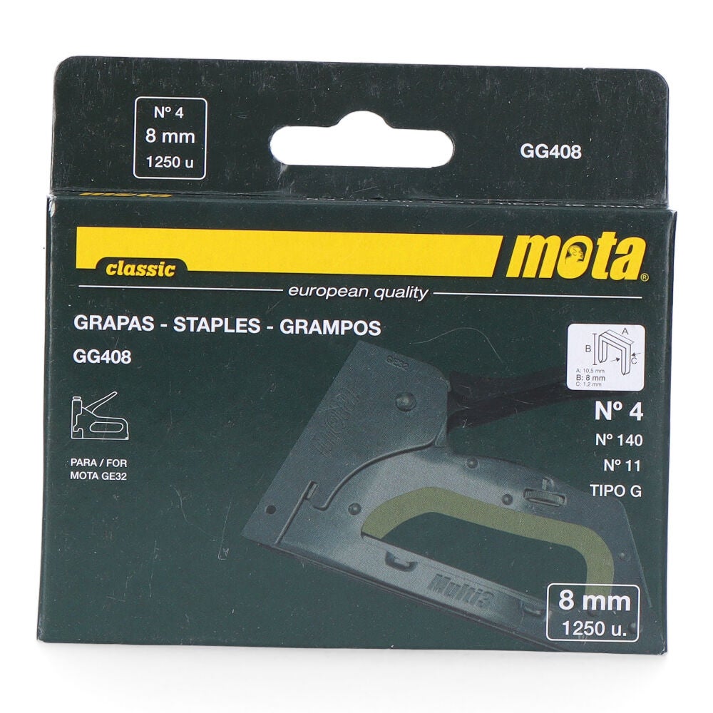 Grapas número 4 de 8mm 1000 unidades espesor 1,2mm gg408 - MOTA ...