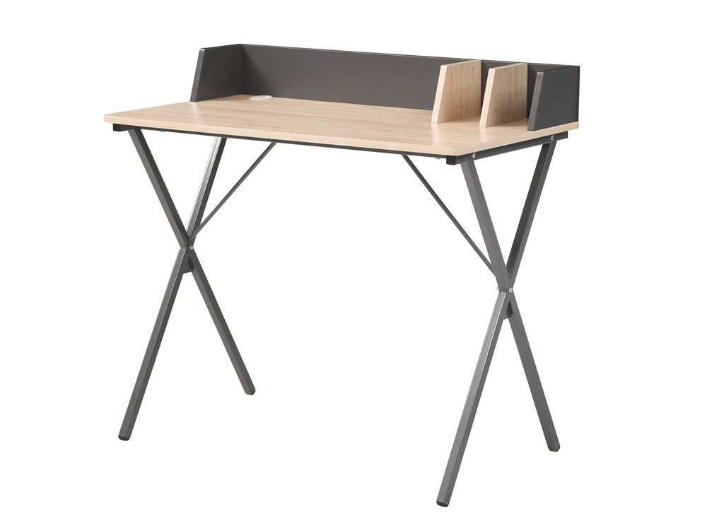 STUDENT - Bureau étudiant design L.90 cm noir et hêtre | Leroy Merlin