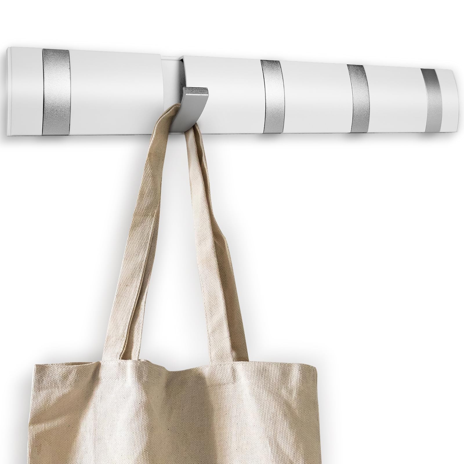 Perchero de pared con 5 ganchos retráctiles,perchero de pared de metal ...