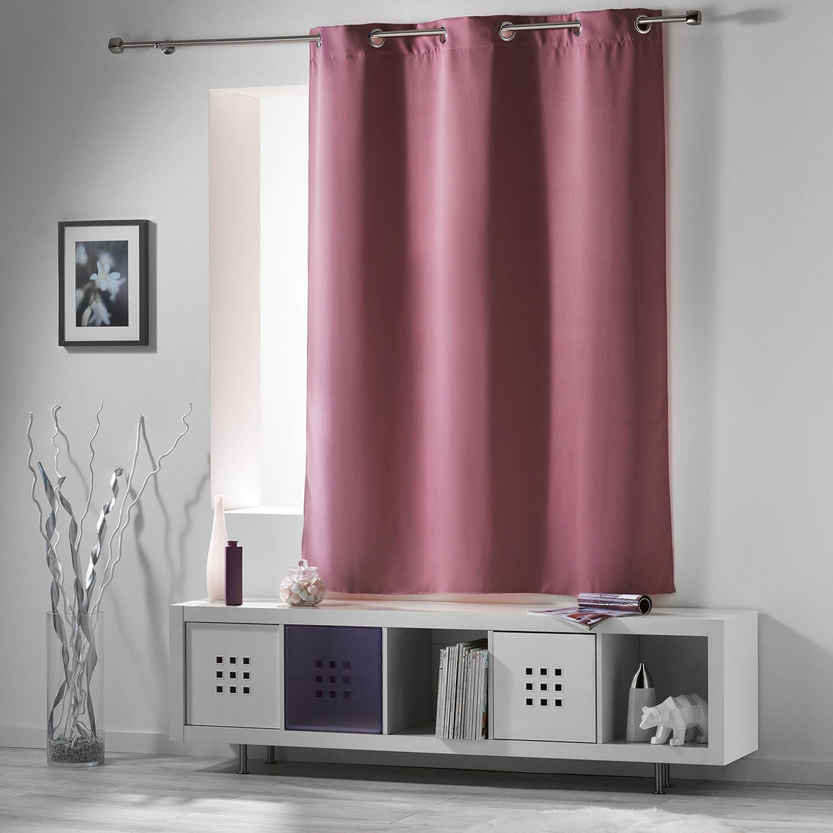 Rideau 90 % occultant radiateur petite hauteur - Dragée - 135x180 cm ...