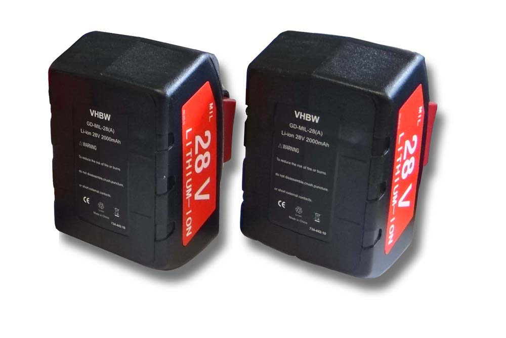 Vhbw 2x Batteries compatible avec Wurth Master 28V, H 28-MA outil électrique (2000 mAh, Li-ion ...
