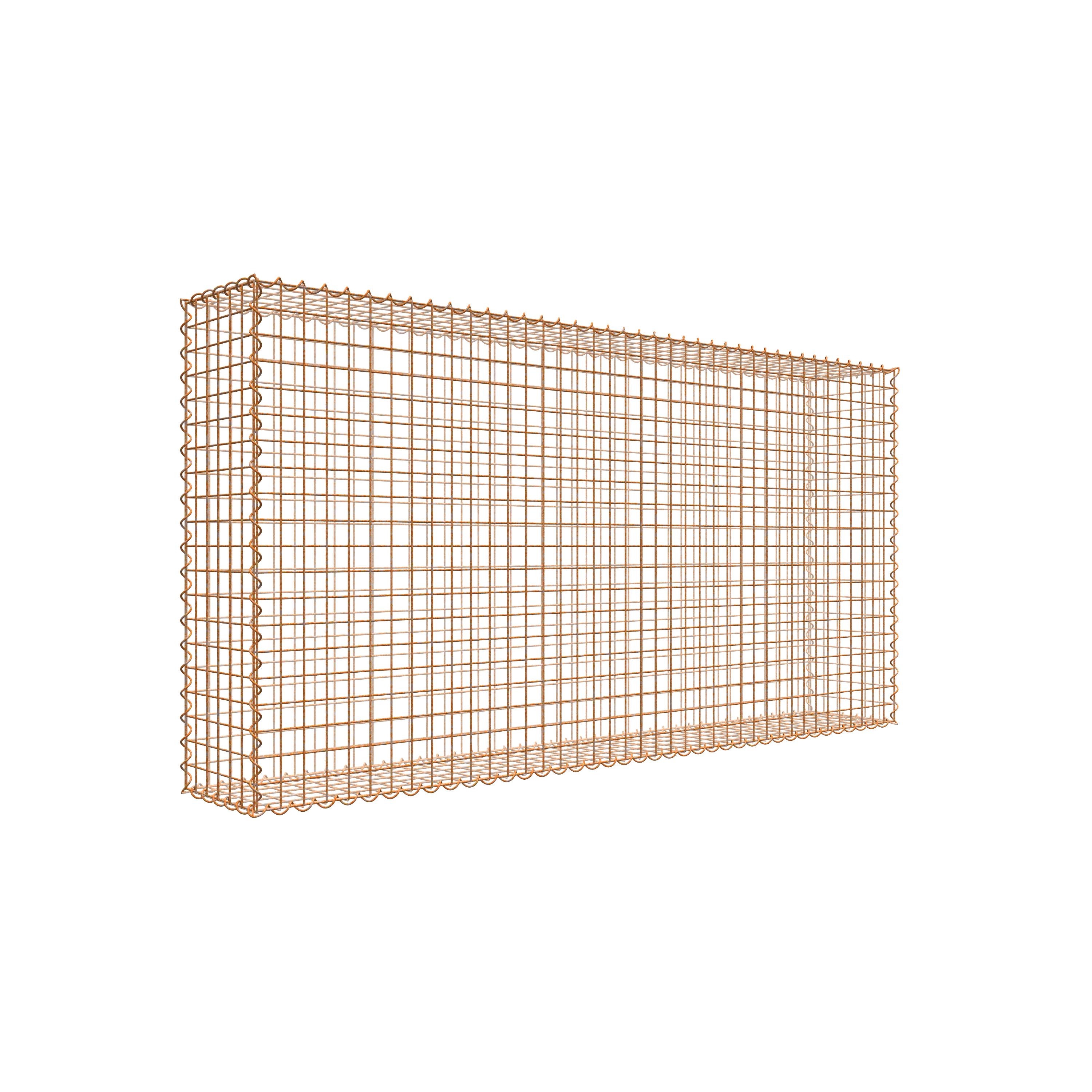 Gabion rouillée 200 cm x 100 cm x 30 cm (L x H x P), taille des mailles 5 x 5 cm, formation de ...