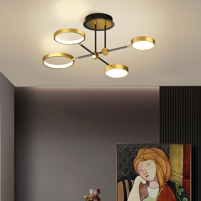 Lampadario a LED a 4 teste con telecomando, plafoniera a LED ...