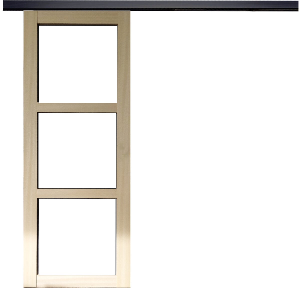 Puerta corredera de madera Ayous con acristalamiento transparente H204 ...