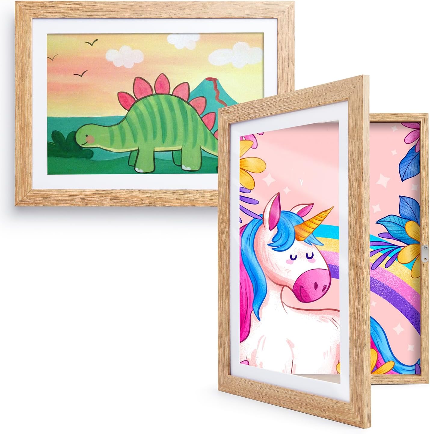 Set de 2 marcos de fotos para dibujos infantiles - Fabricados en MDF ...