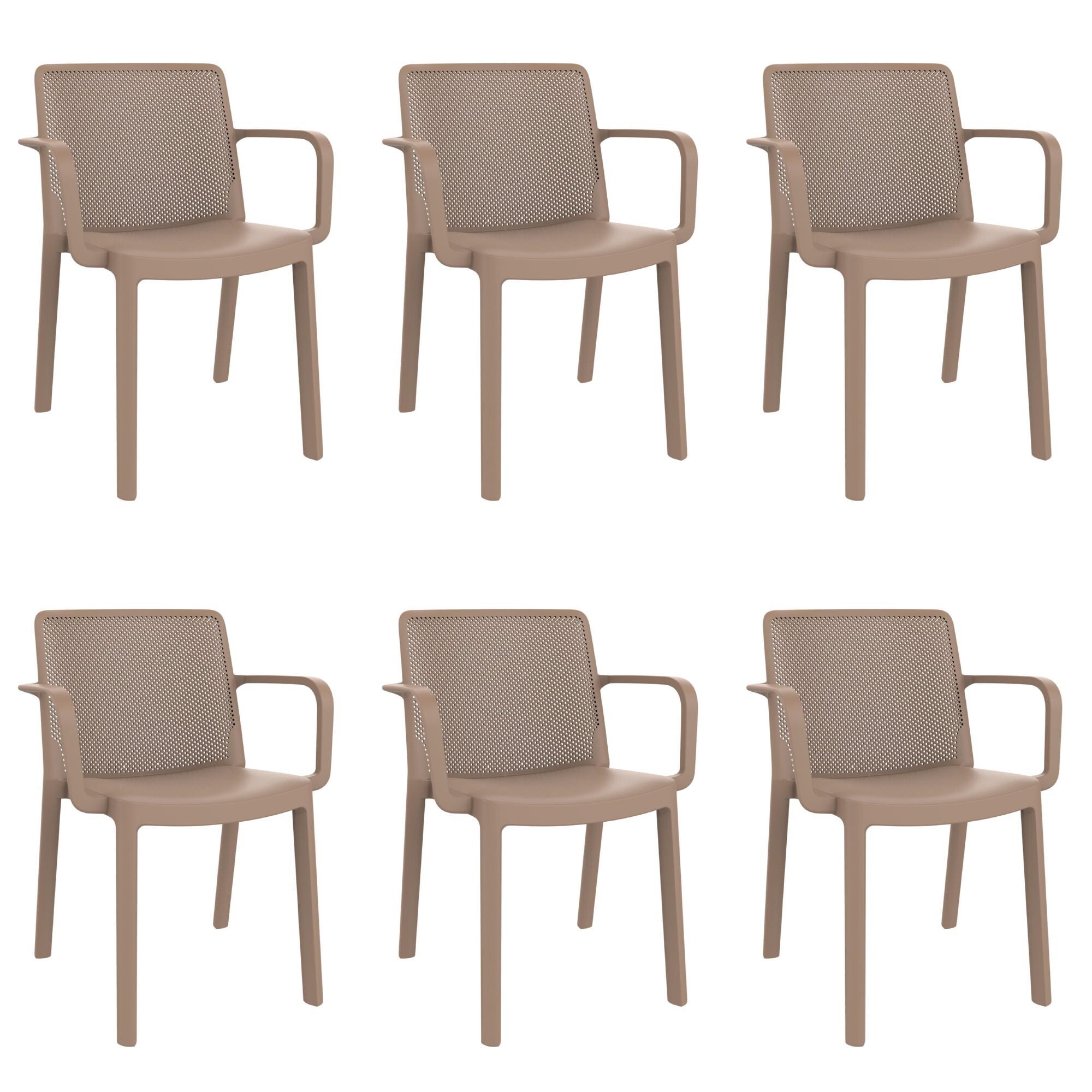 Garbar FRESH Set 6 Silla Con Brazos Interior, Exterior Arena | Leroy Merlin