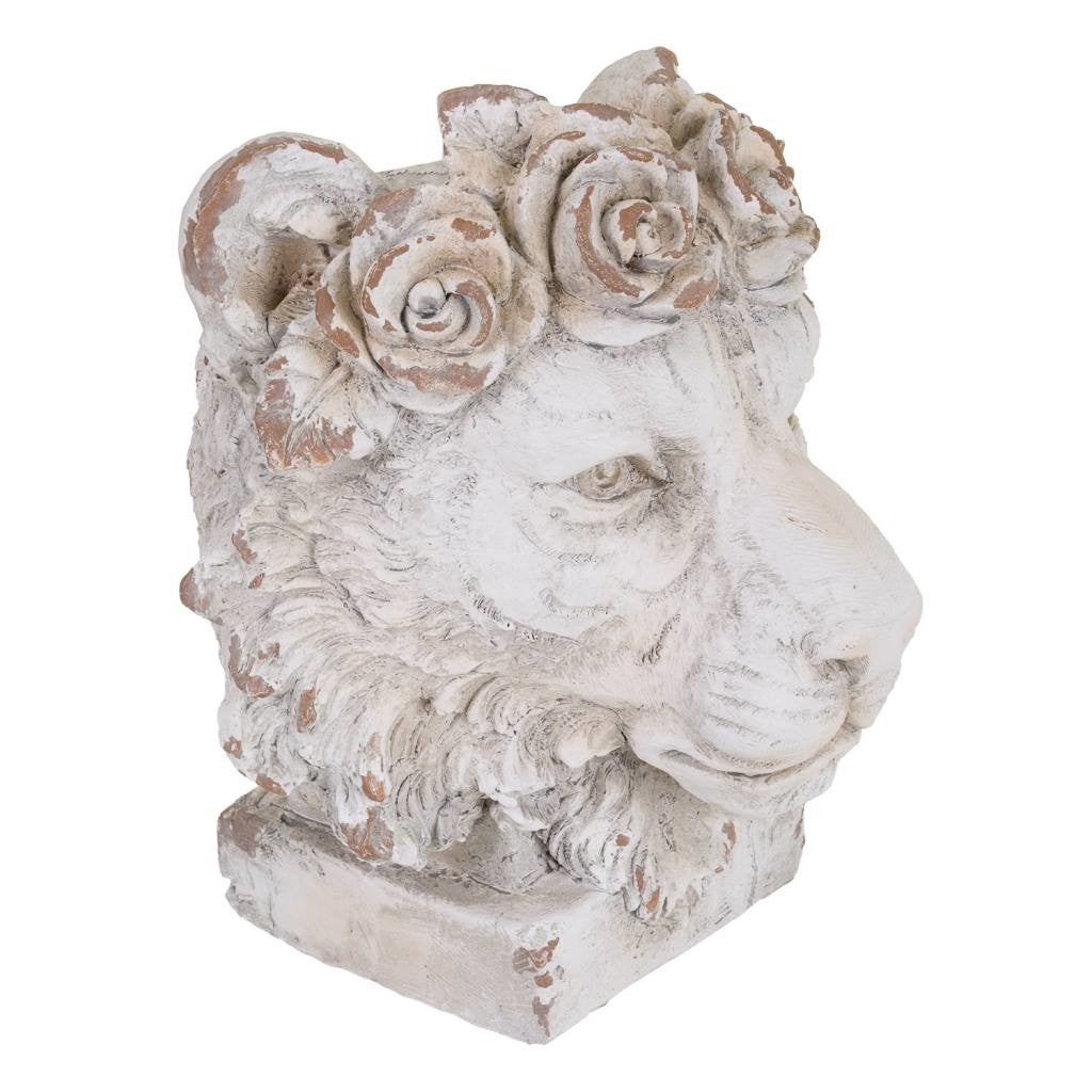 Macetero cabeza leon magnesio blanco, 37x37x44h cm | Leroy Merlin