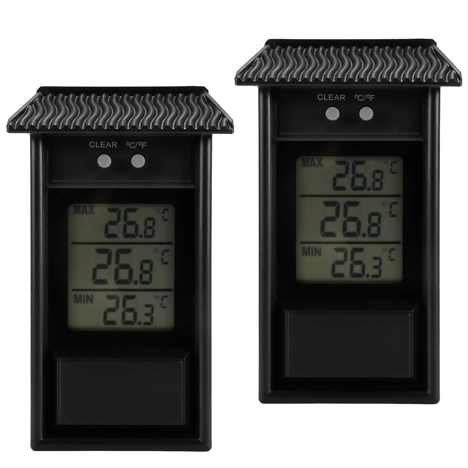 Juego de 2 termómetros digitales para invernadero con ganchos para ...