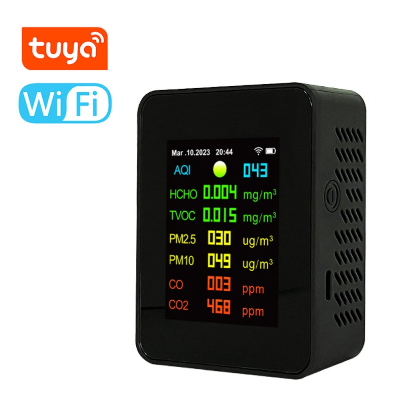 Detector de gas multifuncional 7 en 1 Graffiti WiFi， Monitor de calidad ...