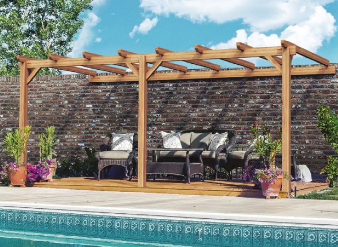 Pérgola madera adosada PALMA • 500x300 cm • muy resistente • madera ...