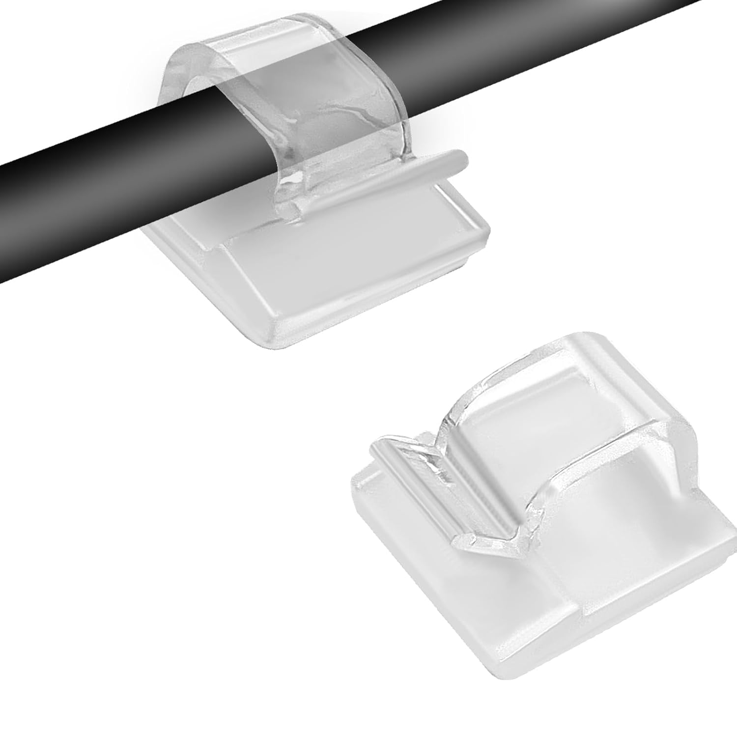 Paquete de 60 sujetacables: clips transparentes autoadhesivos para la ...