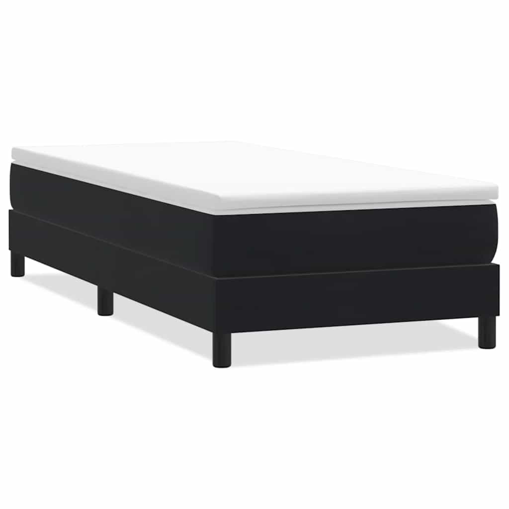 Cama box spring sin colchón cuero sintético negro 80x210 cm | Leroy Merlin
