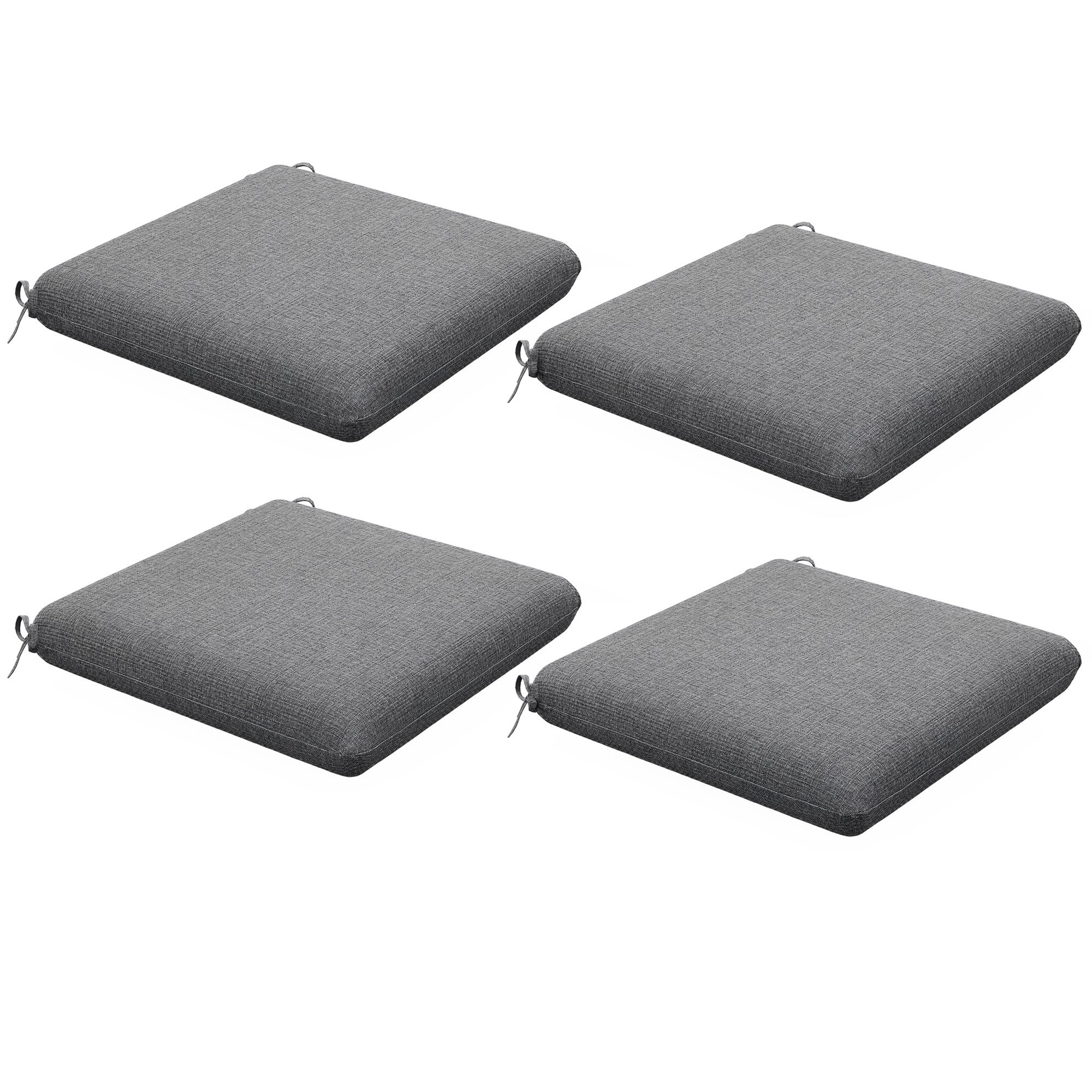 Lot 4 coussins chaises manger 47x47x7 cm, étanches UV50+, int/ext, gris ...