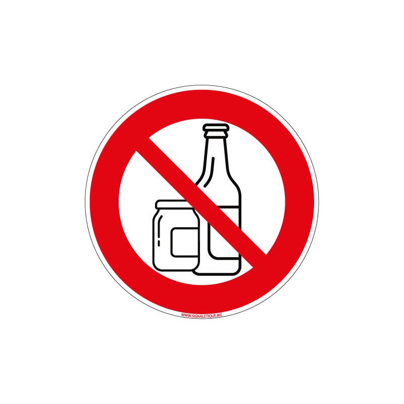 PANNEAU CONTENANT EN VERRE INTERDIT (D1184) Diamètre 450 mm Matière PVC ...