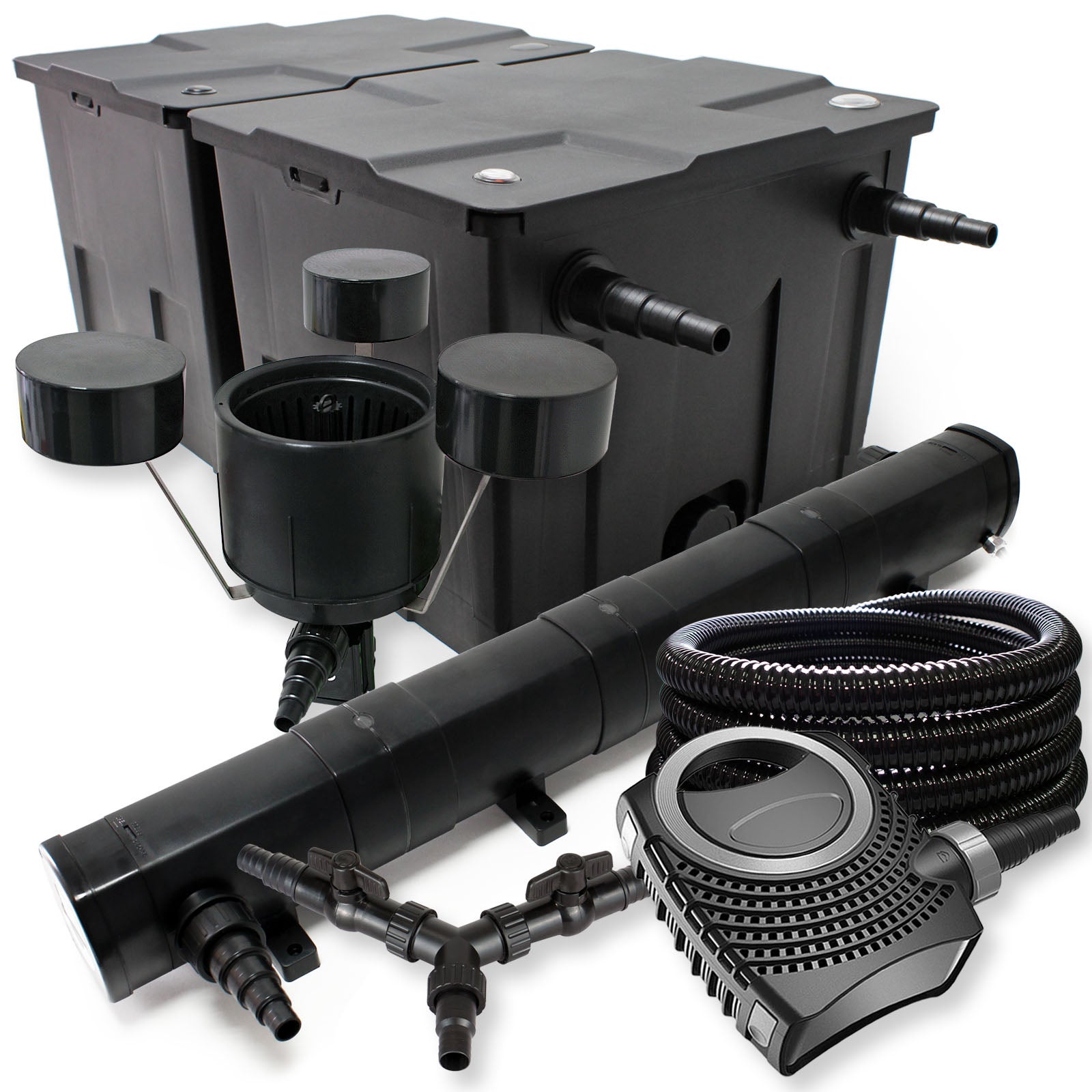 Kit complet: CBF-350B Filtre de bassin jusqu'à 60000 L, CTF-8000 pompe ...