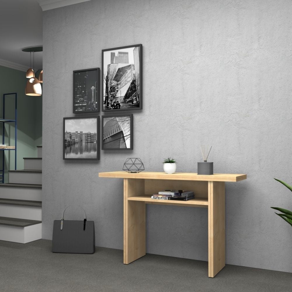 Table console pliante Chêne IKEBANA 120x35x h76 cm | Leroy Merlin