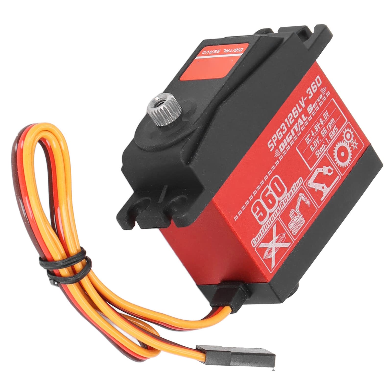 Servo digital de 26 kg, servo de motor resistente al agua con engranaje metálico completo de ...