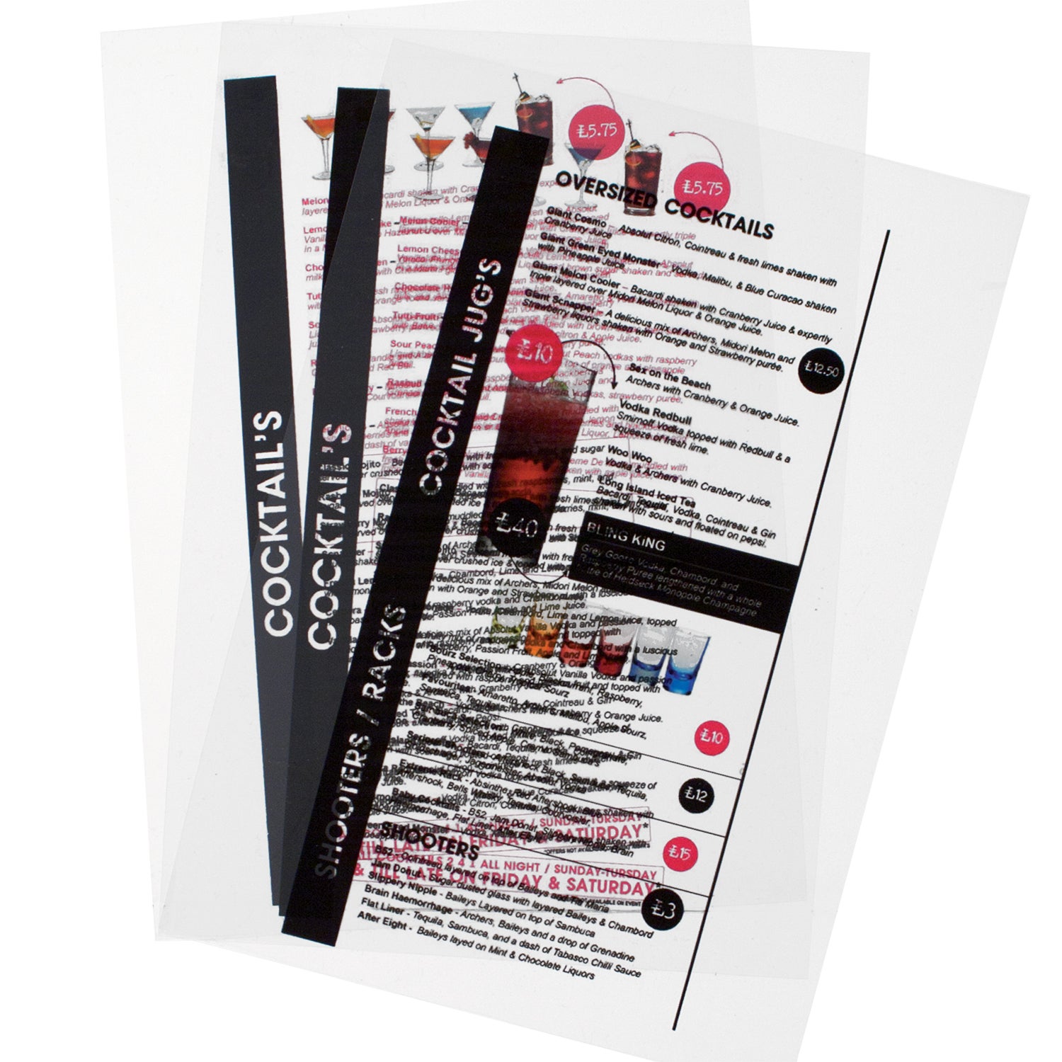 Inserts pour Carte Menu LED. Inserts transparents pour imprimante laser ...