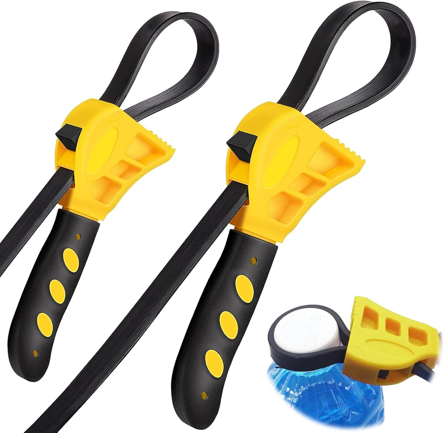 Jeu de 2 clés à sangle en caoutchouc, clé à filtre réglable, clé à tube ...