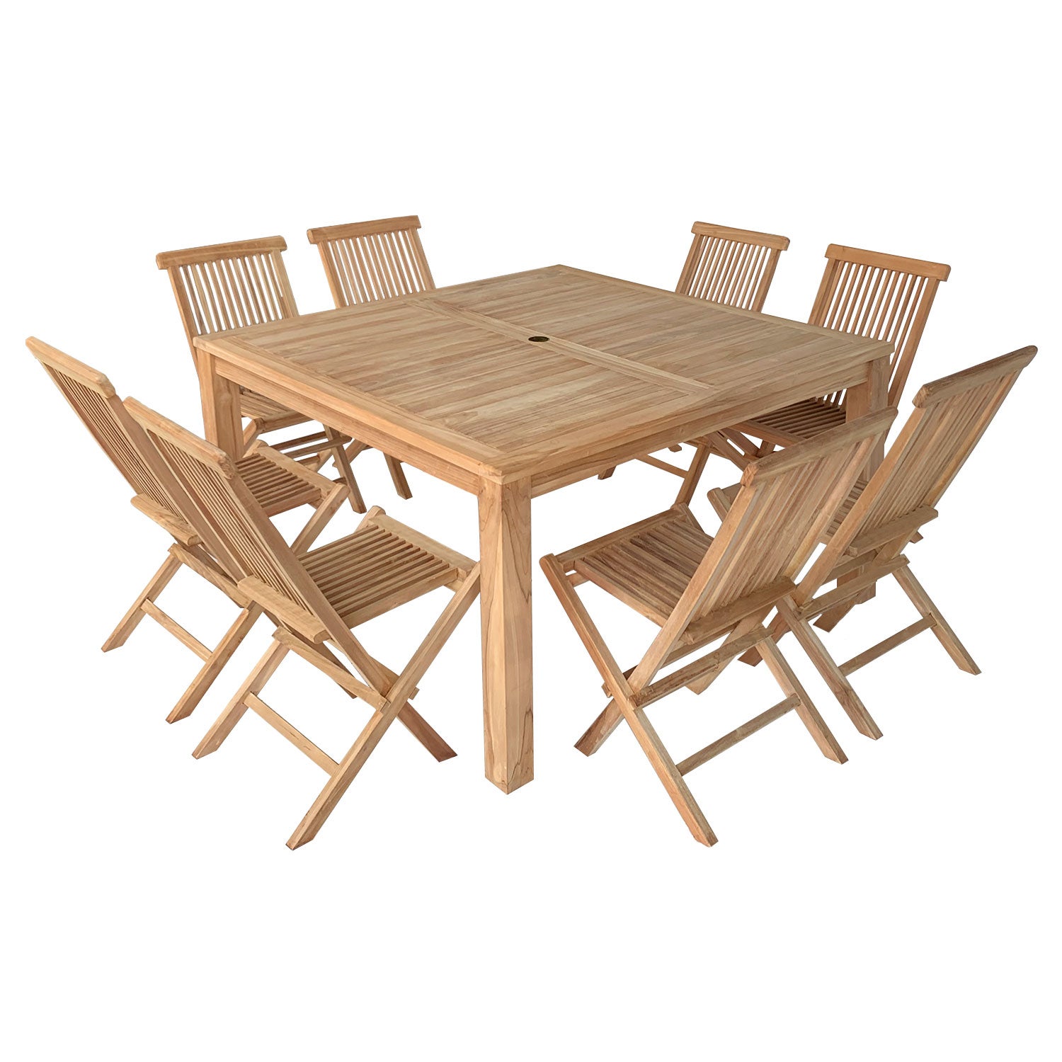 Salon de jardin en teck 8 places JAVA | Leroy Merlin