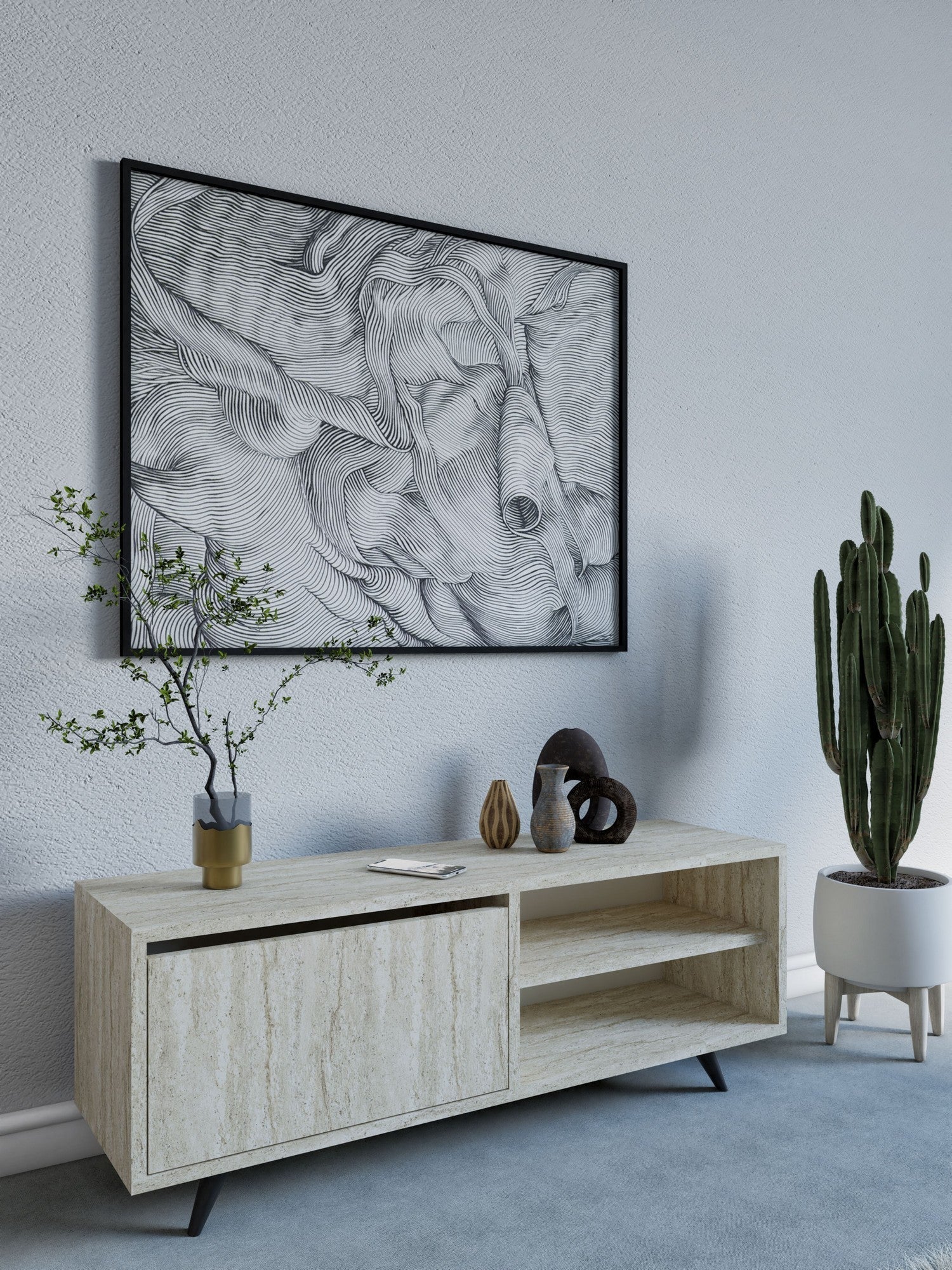 Meuble TV-Maku-Travertin | Leroy Merlin