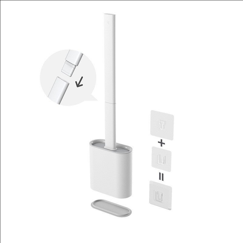 Brosse WC amovible en silicone, murale, noire, anti-goutte, antibactérienne, ventilée, à séchage ...