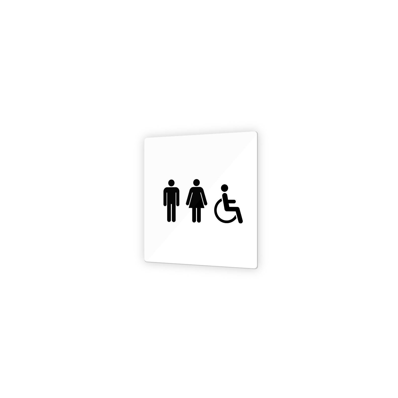 Pictogramme WC Toilettes Trio - Signalétique PMMA Noir - Format 9x9 cm ...