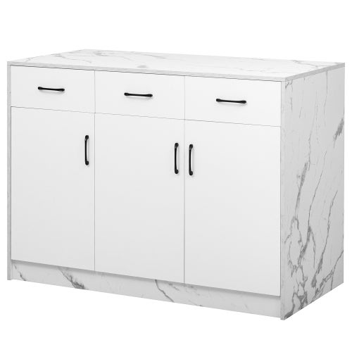 Isla de cocina grande + MDF con efecto de mármol Blanco 120L x 60W x 90 ...
