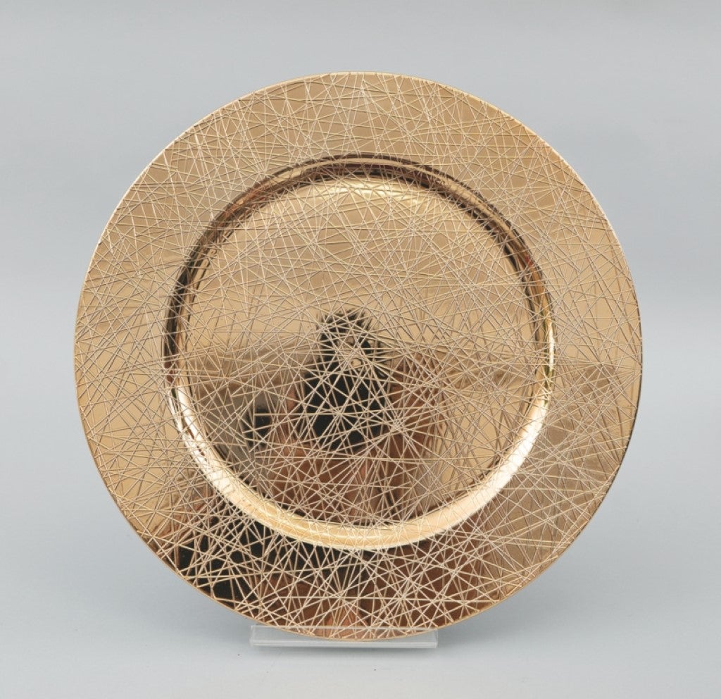 Plat décoratif 33 cm en filet doré métallisé | Leroy Merlin