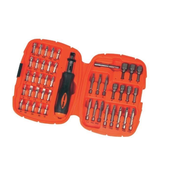 Kit Tournevis et Embouts a Cliquet (45 pieces) BLACK+DECKER - A7039-XJ ...
